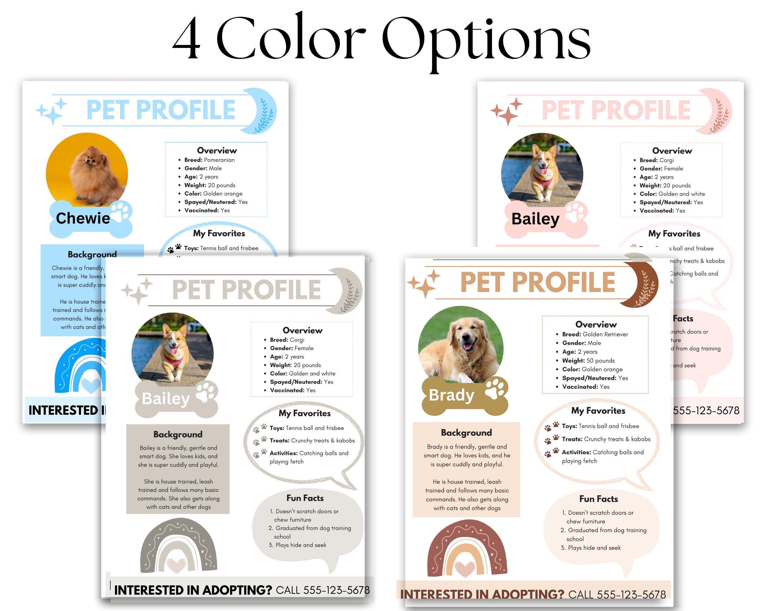 Editable Pet Profile CANVA Template, Dog Adoption Marketing Flyer ...