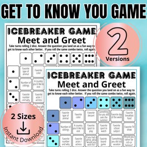 Get to Know You Icebreaker Game, Table Talk Dice Activity, Roll and ...