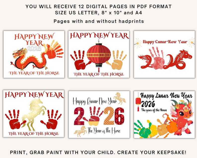 Lunar New Year Handprint Craft, Chinese New Year Handprint Art ...
