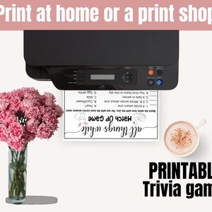 All Things White Trivia Game, Bridal and Engagement Party Printable ...