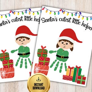 Christmas Handprint Craft, Santa's Elf, Santa's Little Helper ...