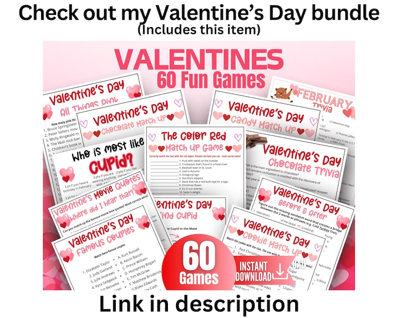 Valentine's Day Candy Game, Galentine's Party Game, Winter Candy Quiz ...