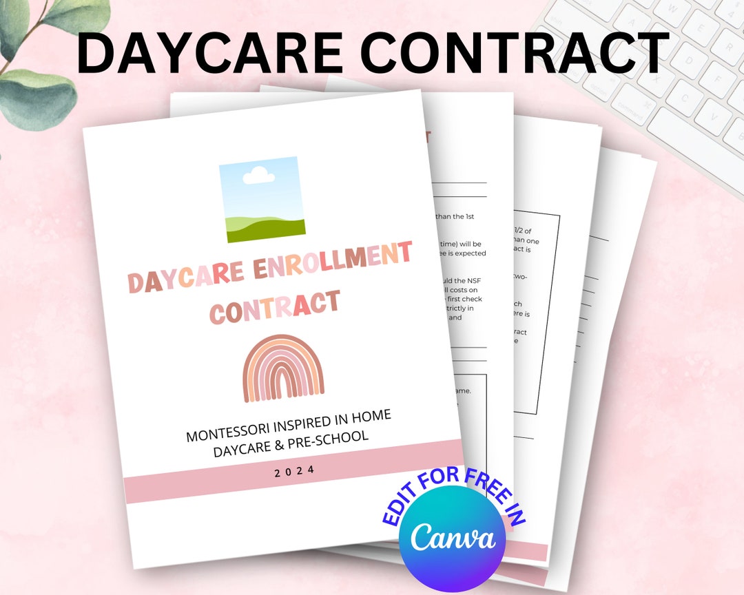 Daycare Contract Form, Child Care Contract, Home Daycare Contract ...