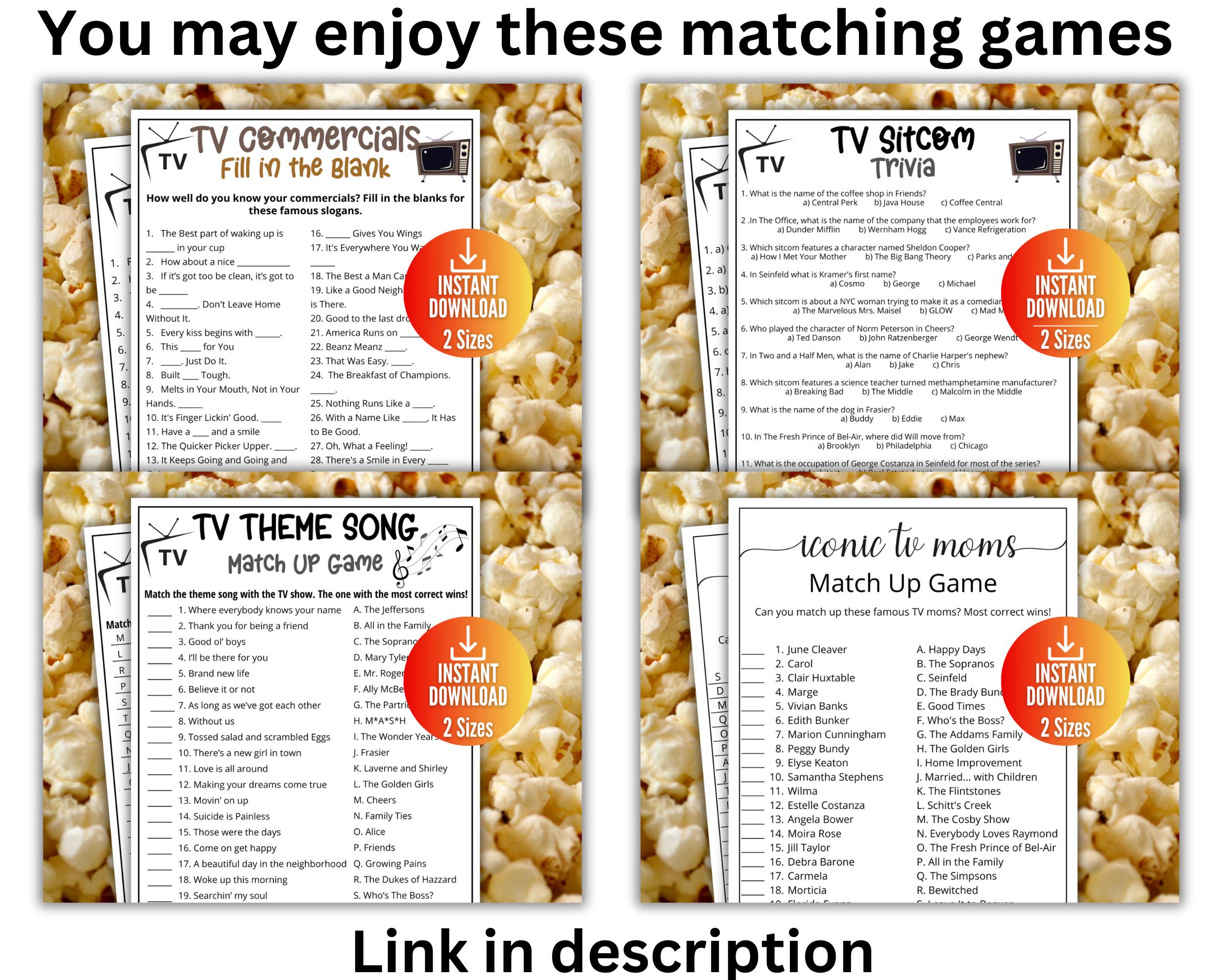 TV Sitcom Trivia Games,television 1 Liners Quiz-3 Rounds,pop Culture ...