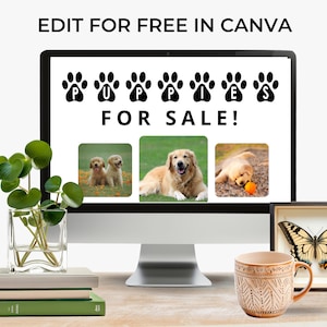 Editable Puppy Marketing Flyer, Dog Adoption Puppy Tear off Flyer ...