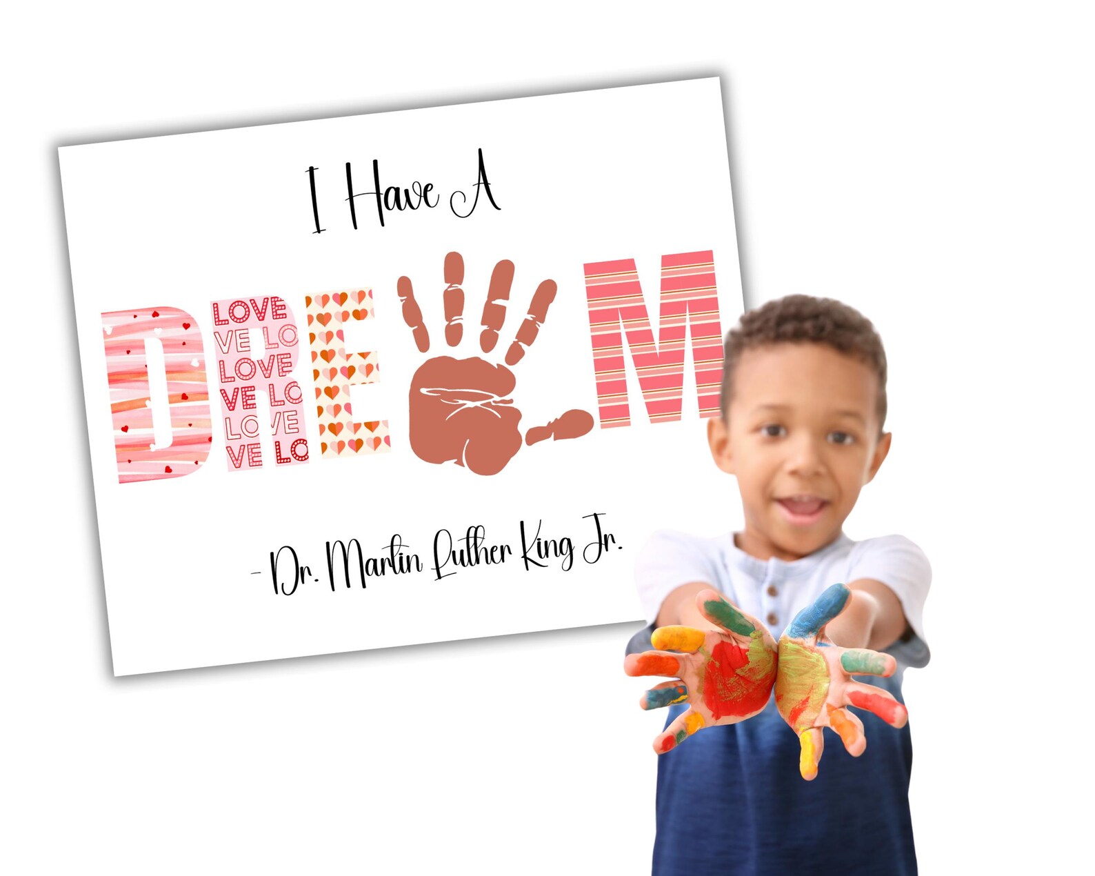 Martin Luther King Day Handprint Craft, MLK Day Handprint Art Bundle ...