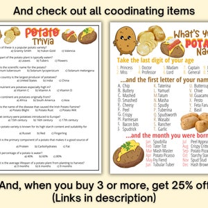 Potato Bar Station Sign & Table Cards, Make Your Own Potato Signs ...