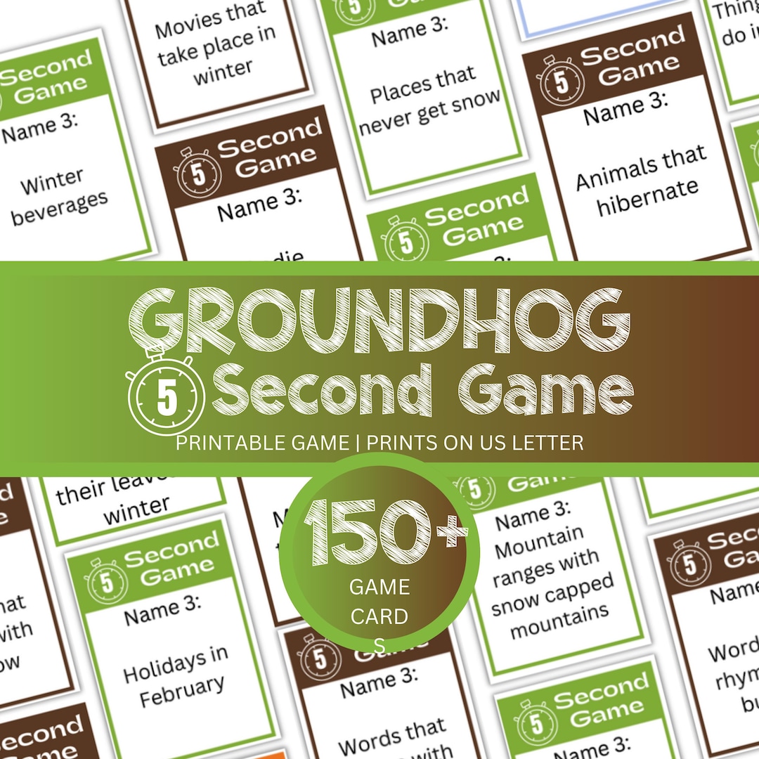 Groundhog Day 5 Second Game, Winter Activity for Kids and Adults ...