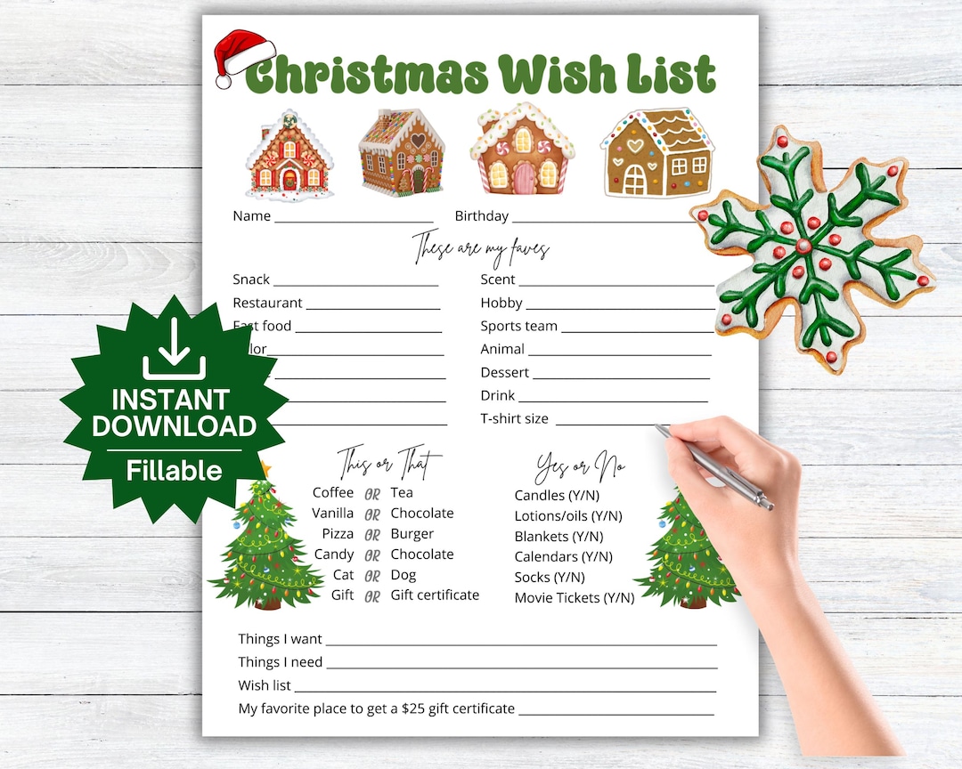 Christmas Wish List, Coworker Secret Santa Questions Printable, All ...