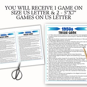 1950s Decade Trivia Game, Trivia Questions, 50s Trivia Quiz, 1960s ...