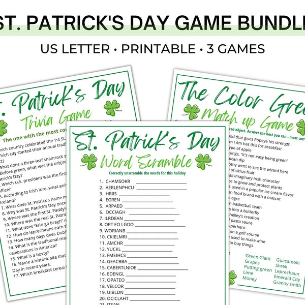 St Patricks Day Word Scramble - Etsy