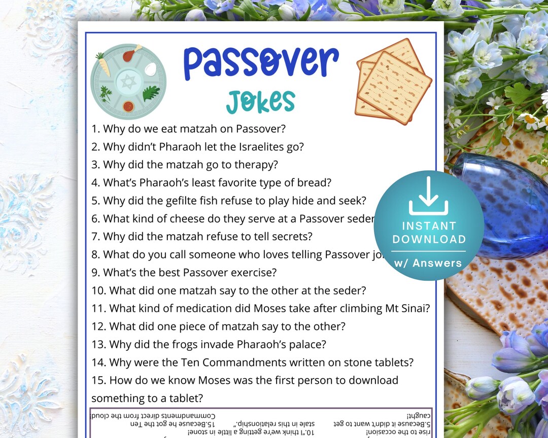 Passover Jokes for Kids, Jewish Games, Passover Holiday, Passover Games ...