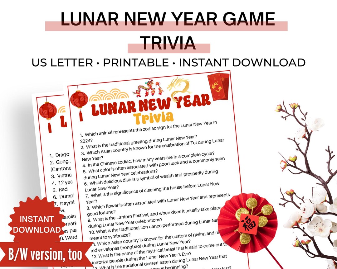 Lunar New Year Trivia Game, Chinese New Year Holiday, Lunar New Year ...