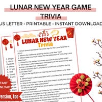 Chinese New Year Bingo Game for Kids and Adults, 30 Lunar New Year ...