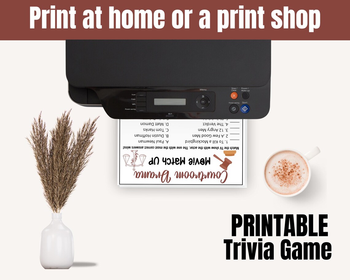 Courtroom Drama Trivia Game, Printable Legal Movie Drama Game, Law ...
