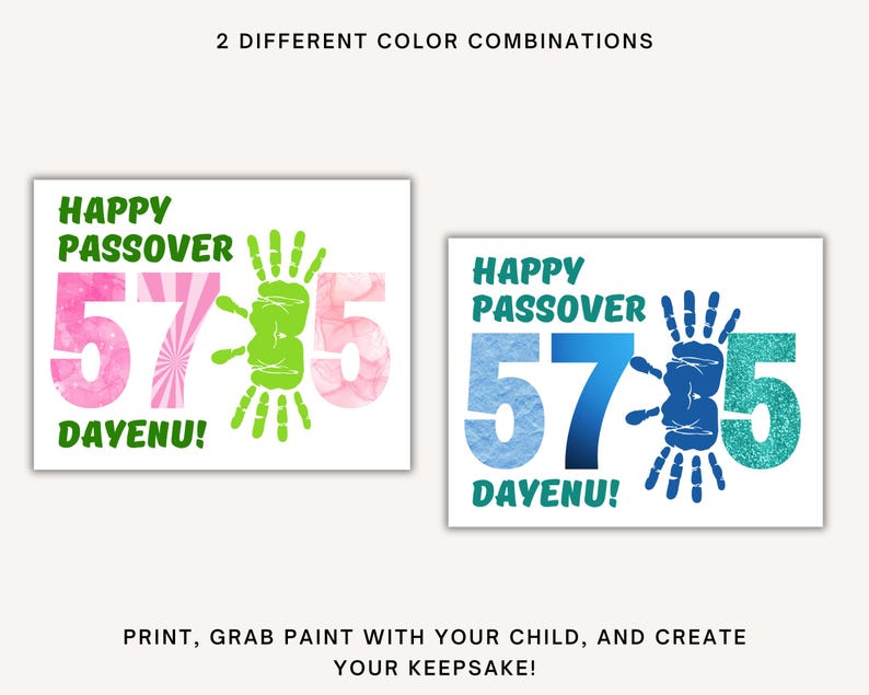 Passover Handprint Art, Happy Passover Dayenu, Hebrew Activity for Kids ...