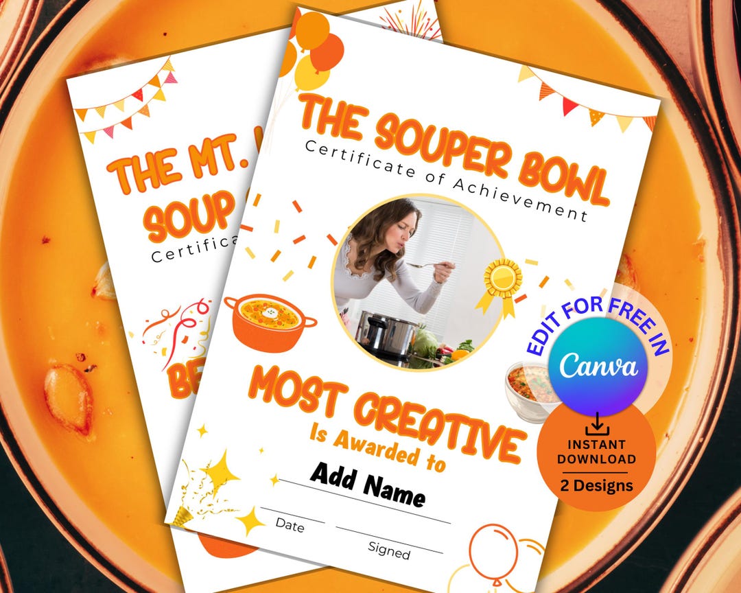 Editable Soup Cook-off Awards,fall Office Competition,winter Soup ...