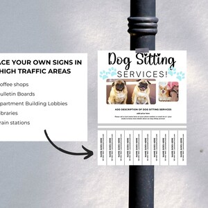 Editable Dog Sitting Marketing Flyer, Pet Sitting Tear off Flyer, Dog ...