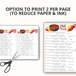 Chili Trivia Game, Printable Chili Cookoff Game for Kids & Adults ...
