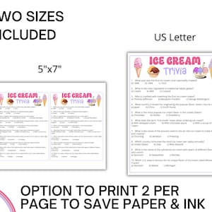 Ice Cream Trivia Game,printable Ice Cream Party Game for Kids & Adults ...