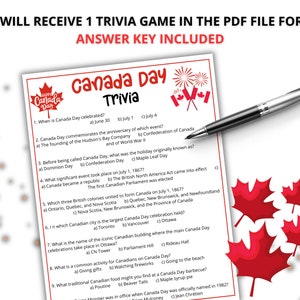 Canada Day Trivia,printable Multiple Choice Canada Day Game for Kids ...