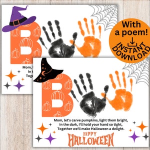 Halloween Handprint Art, Halloween Activity, Handprint Craft Keepsake ...