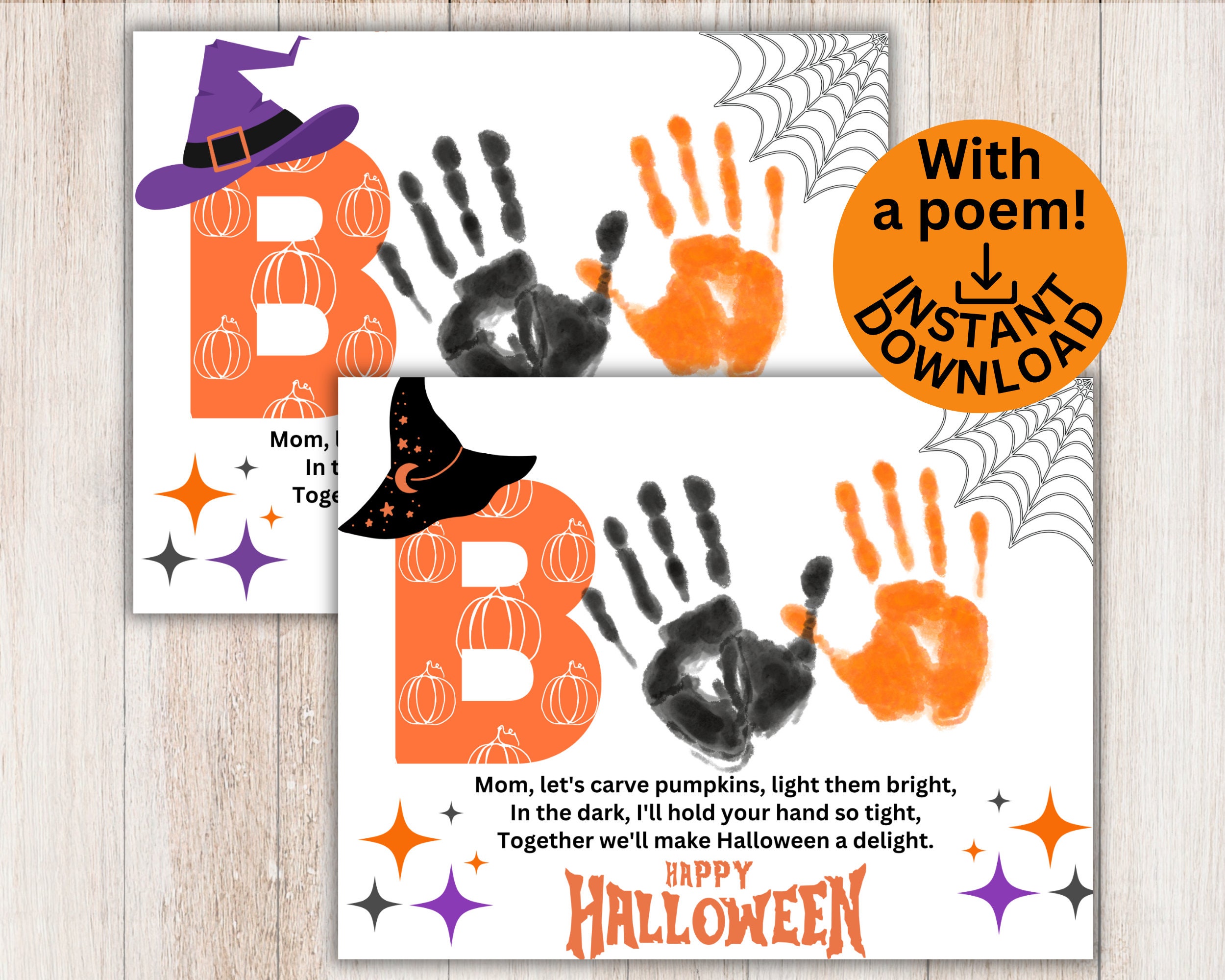 Halloween Handprint Art, Halloween Activity, Handprint Craft Keepsake ...
