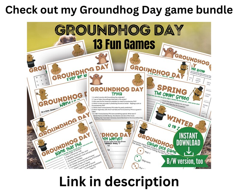 Groundhog Day Trivia, Printable Groundhog Day Game for Kids, Classroom ...