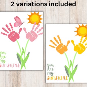 Spring Handprint Craft for Kids, You Are My Sunshine Craft, Summer ...