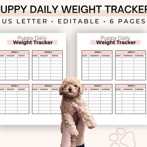 Puppy Weight Chart - Etsy