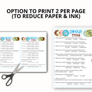 Donut Trivia Game,printable Doughnut Game for Kids & Adults, National ...