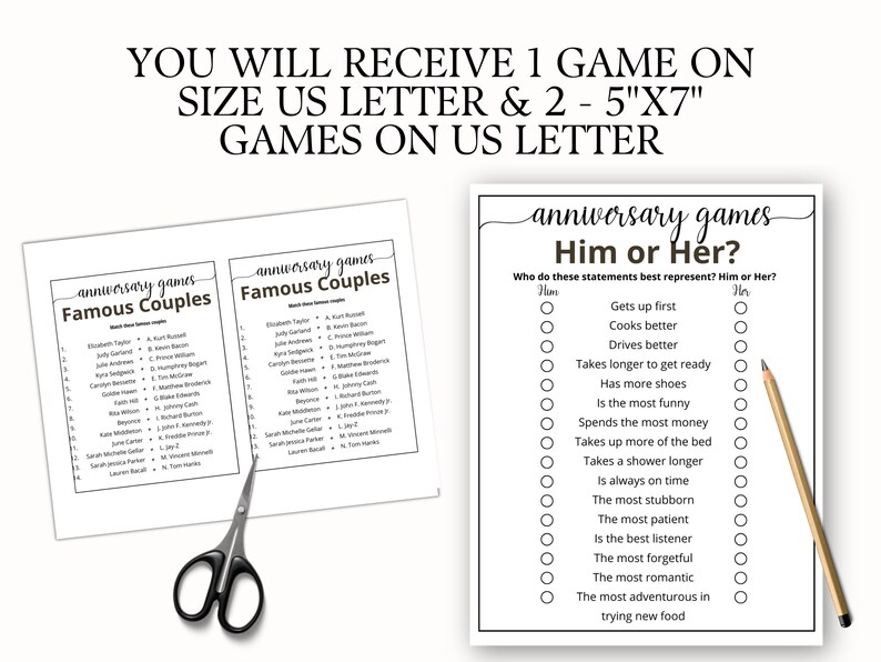 Wedding Anniversary Games, Married Couples Game, 1st Anniversary Games ...