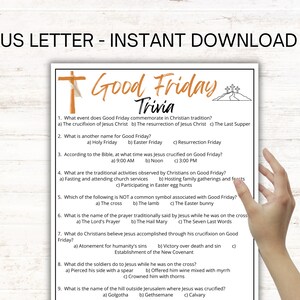 Good Friday Trivia Game, Holy Week Game Quiz, Multiple Choice Religious ...