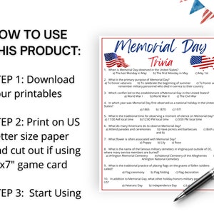 Memorial Day Trivia, Labor Day Trivia Game, President's Day Trivia ...