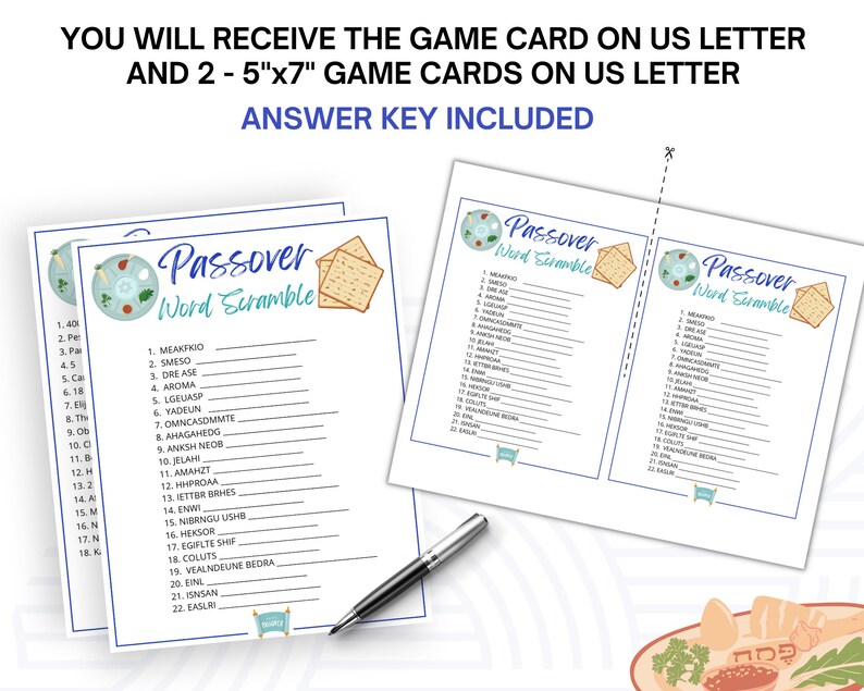 Passover Word Scramble Jewish Games Passover Holiday - Etsy