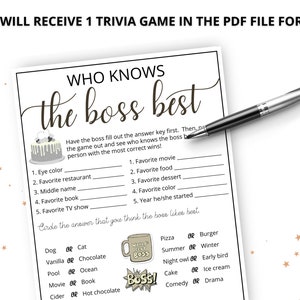 Who Knows the Boss Best Game, Office Party Activity,office Quiz ...