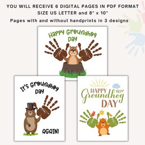 Groundhog Day Handprint Craft Bundle, Handprint Keepsake, Daycare ...