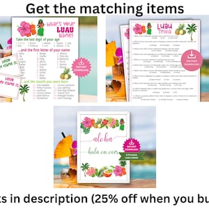 Luau Trivia Game, Printable Hawaiian Game for Kids & Adults,tropical ...