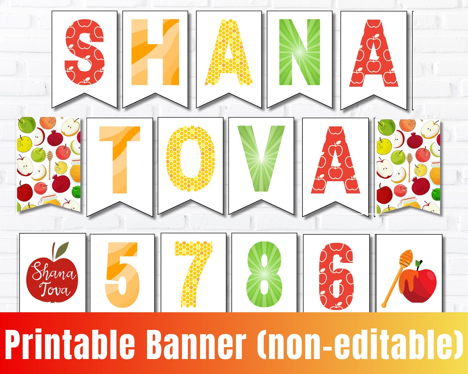 Shana Tova Banner Sign,printable Rosh Hashanah Poster,diy 5786 New Year ...
