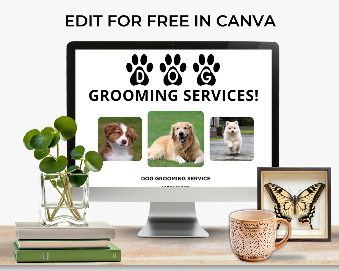 Editable Dog Grooming Marketing Flyer, Dog Groomer Tear off Flyer,dog ...