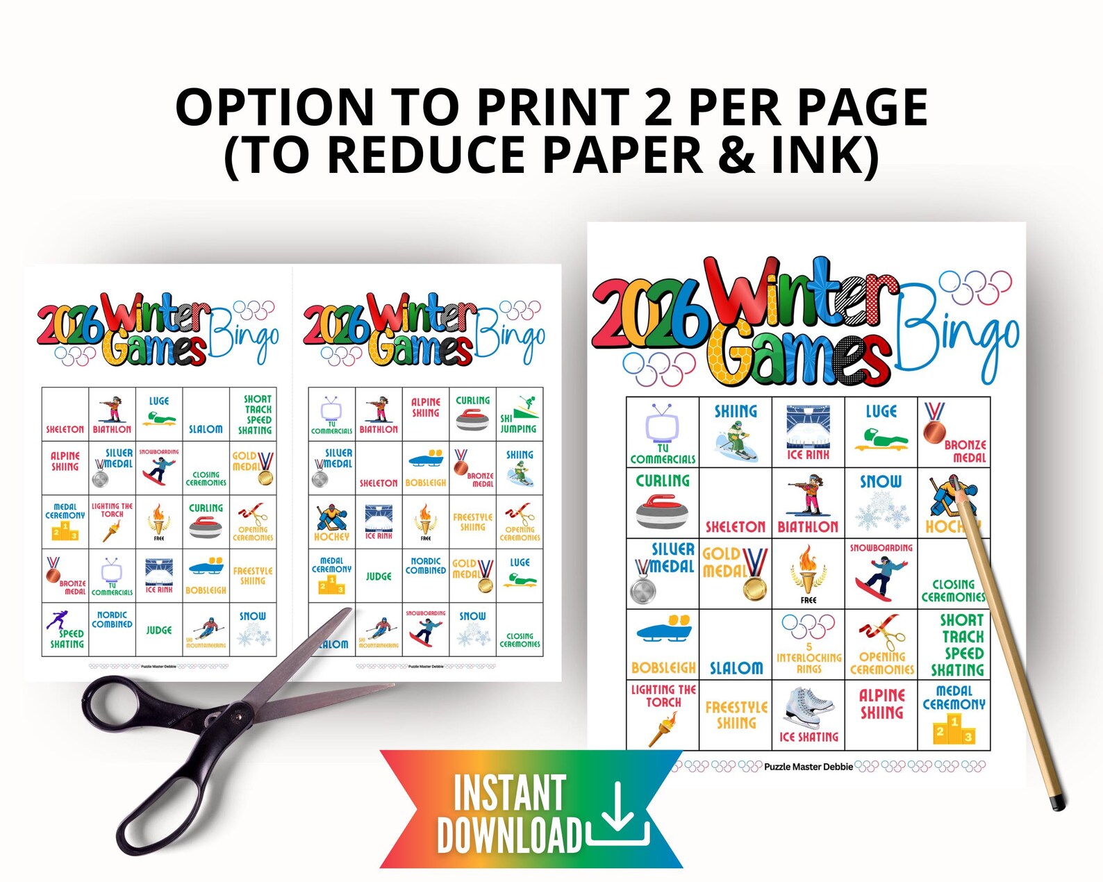 2026 Winter Games Bingo, Kid Bingo Card Party Games, Baby Shower Games ...