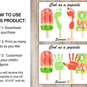 Popsicle Handprint Craft for Kids, Summer Craft, Handprint Art ...