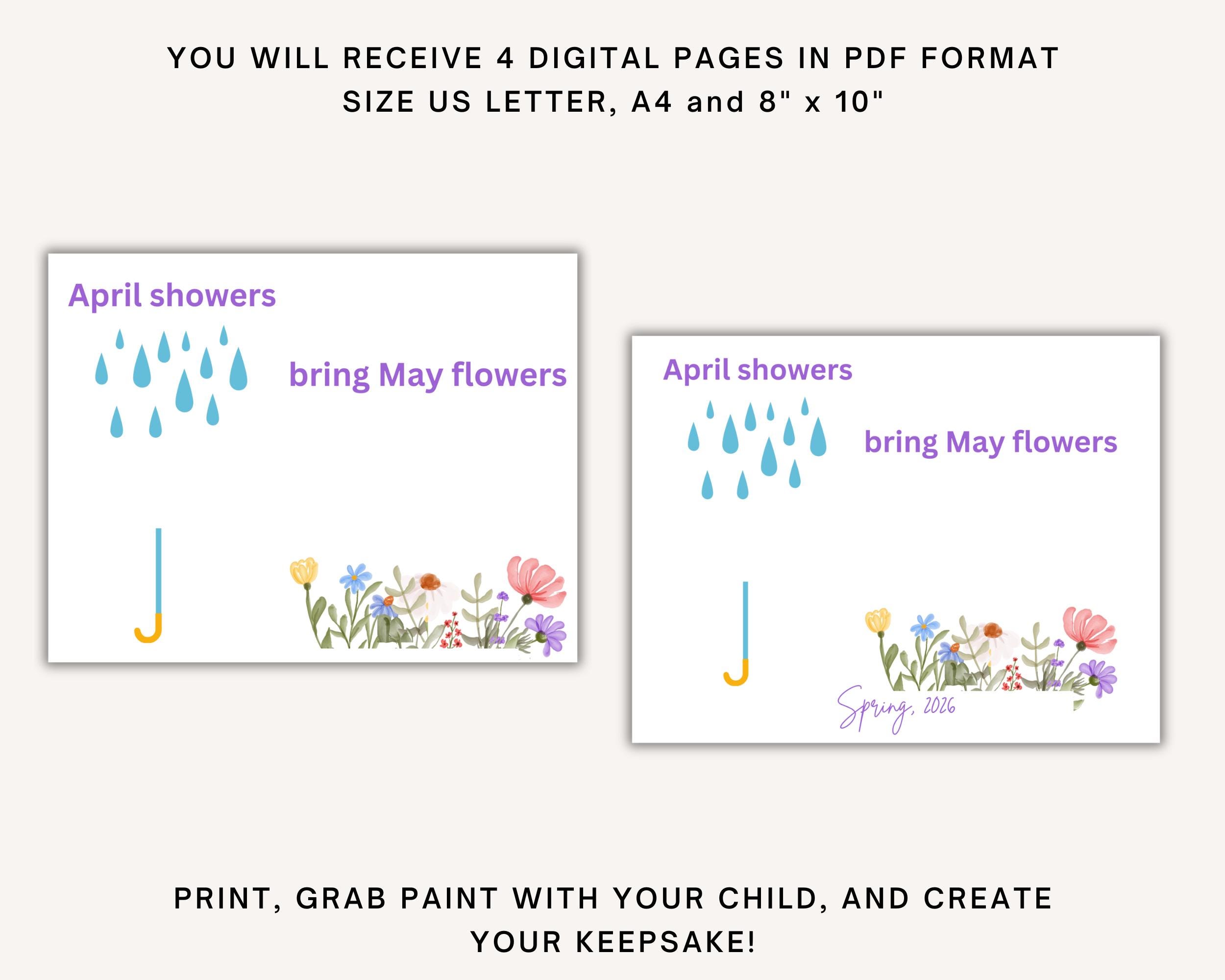 April Showers May Flowers Handprint Art,flower Keepsake Craft,spring ...
