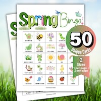 30 Spring Bingo Cards Printable Game, Spring Bingo Kids Classroom ...