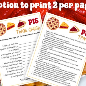 Pie Game Bundle, 8 Games, Christmas Games, Thanksgiving Games ...