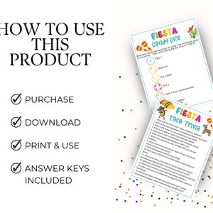 Fiesta Trivia Game Bundle, 10 Mexican Taco Fiesta Games, Quinceañera ...