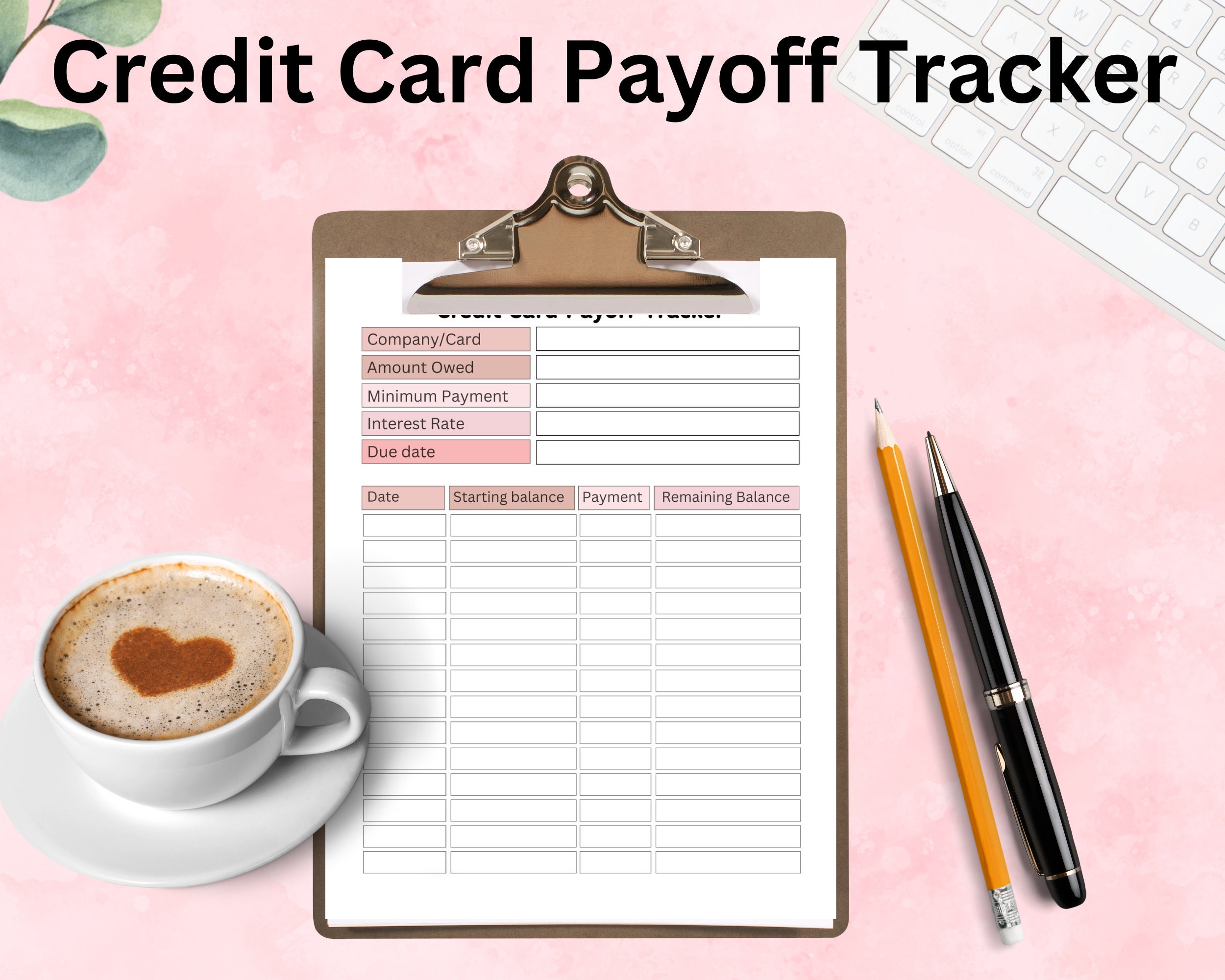Editable Credit Card Payoff Tracker Printable Credit Card - Etsy
