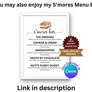 What's Your S'mores Name Game WITH NAMETAGS + SIGN, Smores Party Game ...