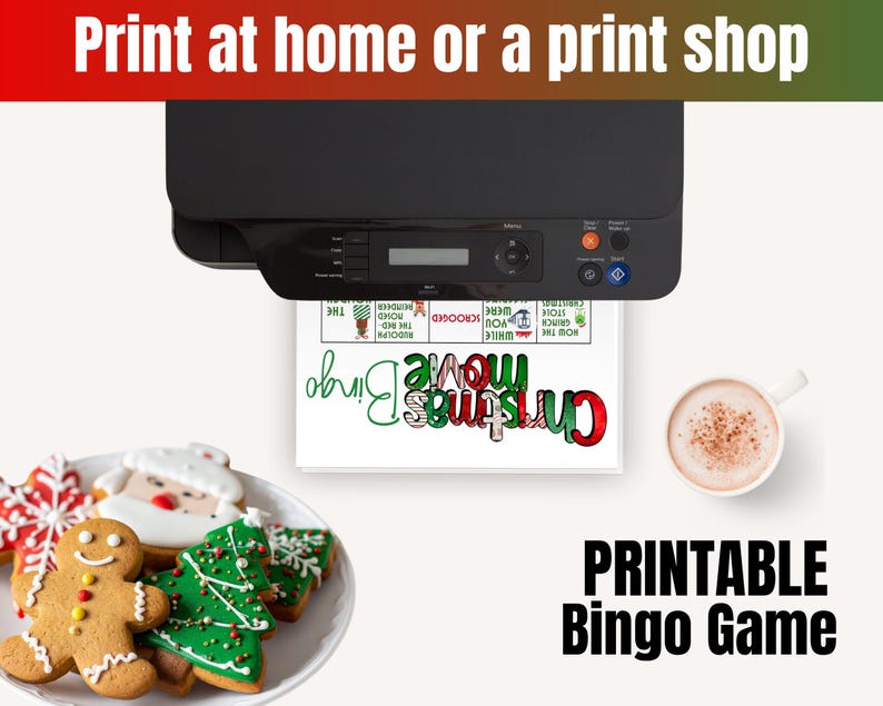 Christmas Movie Bingo Game, Holiday Movies Xmas Party, Gift & Cookie ...