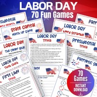 Labor Day Trivia Game | Labor Day Printable Party Games | Patriotic ...